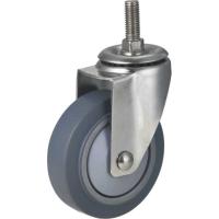 China 3 4 5 Inch Wheel 100-130kg Load Food Medical Industrial Machine Trolly Castor Medium Heavy Duty PU Swivel Caster With Brake for sale