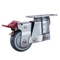China Factory Wholesale 3in 4in 5in Shock-absorbing Casters Stainless Steel 70-120kg Swivel with Brake Casters for sale