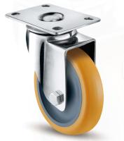 China Wholesale American Swivel Orange 4 Inches Pu Wheel Stainless Steel Medium Heavy Caster for sale