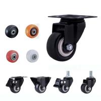 China 1.5 2 2.5 3 Inch 40mm 50mm Black Red Blue White Orange Small Wheel Swivel Stem Furniture Trolley Castors PVC PU Caster Wheels for sale
