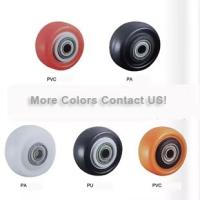 China 1.5 2 2.5 3 Inch 40mm 50mm Black Red Blue White Orange Small Wheel Swivel Stem Furniture Trolley Castors PVC PU Caster Wheels for sale