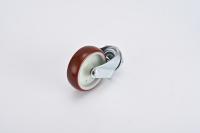 China Europe Style 125mm Swivel Top Plate Red PU Casters Wheel With Roller Bearing for sale
