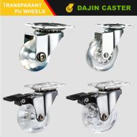 China 2 Inch 3 Inch 4 Inch 75mm Clear Swivel Brake Wheels Silicone Transparent Cabinet Office Chair Furniture Caster Wheel for sale