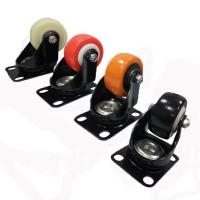 China Wholesale 1.5/2/2.5/3 Inch Swivel Caster Wheels 40mm 50mm Small PU PVC Stem Furniture Castors for Trolley Cabinets for sale