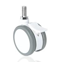 China Factory Wholesale Universal 80kg M12X25 mm Screw Type Stem Casters Wheels Hospital Bed Trolley Plastic Caster for sale