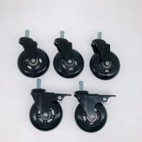 China 3 Inch 75mm all black Roller Brade Transparent Polyurethane Office Chair Caster Wheel for sale