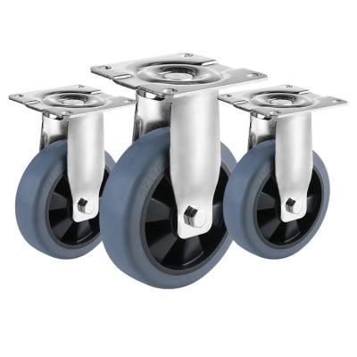 China Factory Wholesale Swivel Wheels with Brakes Double Ball Bearing 5 Inch Medium-Heavy Duty Wheel for sale