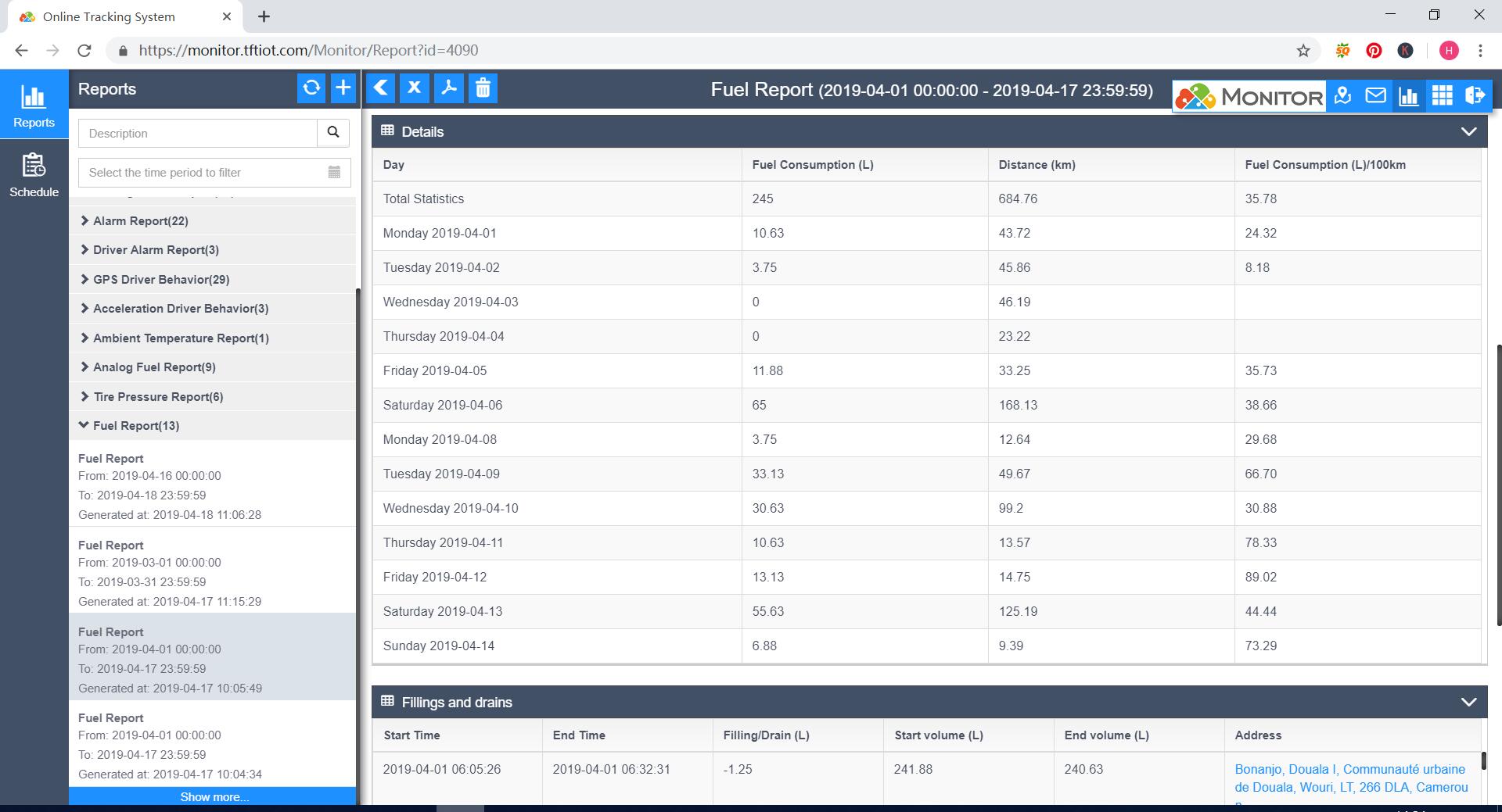 fuel monitoring system