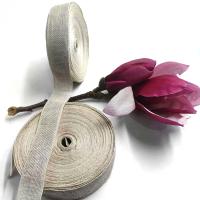 China Home Textile 1 Inch Linen 100% Linen Burlap Ribbon For Christmas Wedding Decoration for sale