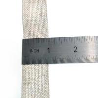 China Home Textile 1 Inch Linen 100% Linen Burlap Ribbon For Christmas Wedding Decoration for sale