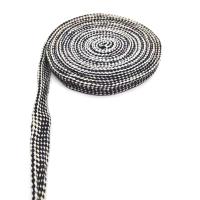 China Webbing 100% Hemp Black And White Braided Rope Plain Durable Flat Hemp Rope For Shoe for sale
