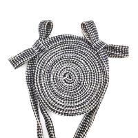 China Webbing 100% Hemp Black And White Braided Rope Plain Durable Flat Hemp Rope For Shoe for sale
