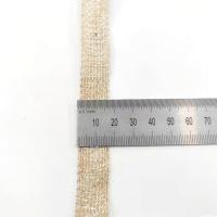 China DIY Decoration Jute Fabric Ribbon with Silver Fishing Line 85% Jute 15% Polyester for sale