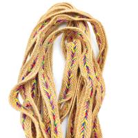 China 2.5cm Wide Natural Jute Lace Trim Ribbons Twisted Herringbone Webbing for Jute Crafts for sale