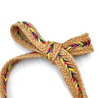 China 2.5cm Wide Natural Jute Lace Trim Ribbons Twisted Herringbone Webbing for Jute Crafts for sale