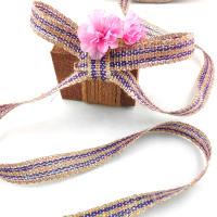 China Webbing 25mm Woven Jute Ribbon for Christmas Holiday Decoration 100% Jute Burlap Fabric for sale
