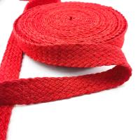 China Sustainable Red Herringbone Jute Braided Belt with Colorful Woven Ribbon Webbing for sale