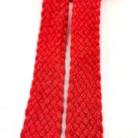 China Sustainable Red Herringbone Jute Braided Belt with Colorful Woven Ribbon Webbing for sale