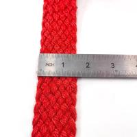 China Sustainable Red Herringbone Jute Braided Belt with Colorful Woven Ribbon Webbing for sale