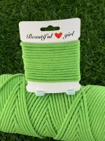 China Cords Direct 30 Years Experience Green Cotton Braided Rope for Clothing and Accessories for sale