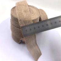 China 3cm Natural Jute Fabric Ribbon Wedding Gift Decoration Tape Braided Fishing Line for sale