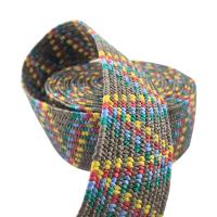 China Sustainable Custom Color Silk Grass Elastic Braided Belt 2mm Thick Webbing Strap Roll 6cm Wide for sale