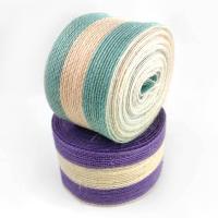 China Sustainable Decorative Stripe Burlap Ribbon for Bags 5.5cm Colored Jute Fishing Line Belt for sale