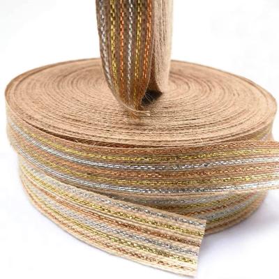 China Customized 50% Jute 15% Polyester Webbing Ribbon Roll for Fishing Line Webbing Needs for sale