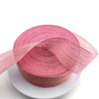 China Pink Jute Ribbon Jute Burlap Rolls for Gift Packing Christmas Wedding Decoration 2.6 Inch for sale