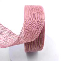 China Pink Jute Ribbon Jute Burlap Rolls for Gift Packing Christmas Wedding Decoration 2.6 Inch for sale