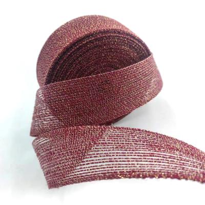 China 80% Jute 20% Polyester Eco Friendly Gold-wrapped Hemp Ribbon for Decorative Fishing Line for sale