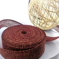 China 80% Jute 20% Polyester Eco Friendly Gold-wrapped Hemp Ribbon for Decorative Fishing Line for sale