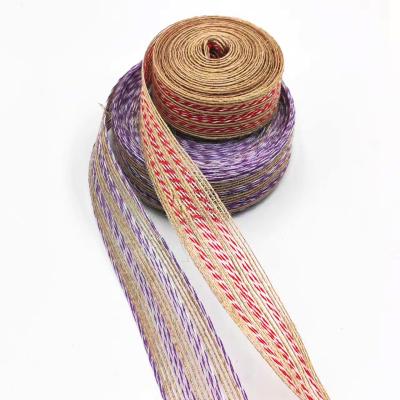China Direct Jute Ribbon for Home Textile in Birthday and Christmas Line Colored Decoration for sale