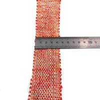 China Sustainable 4 Cm Red Orange Silver Colorful Christmas Decorative Jute Ribbon Webbing for sale
