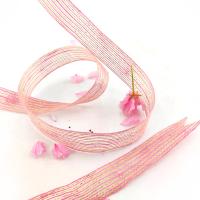 China 50% Jute 50% Polyester Fish Silk Glitter Decorative Jute Ribbon For Gift Packaging for sale