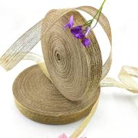 China Eco-Friendly 25mm Jute Ribbon for Wrapping and Bouquets Not Support 7 Days Sample Order for sale