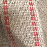China Thick Woven Natural Red Stripes Jute Belt Rolls for Bag Handle Sustainable and Stylish for sale