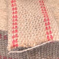 China Thick Woven Natural Red Stripes Jute Belt Rolls for Bag Handle Sustainable and Stylish for sale