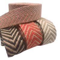 China 4 Cm Wide 2.5mm Thickness Jute Webbing Herringbone Webbing Edging For Eco-friendly Shoes for sale