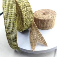 China Jute Decorative Webbing for Bags Decoration 45mm Wide Green Home Textile for sale