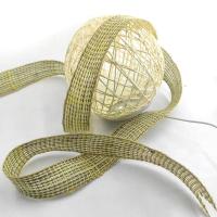 China Jute Decorative Webbing for Bags Decoration 45mm Wide Green Home Textile for sale