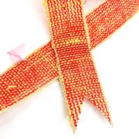 China 100% Jute Fabric Cloth Christmas Bow Jute Ribbon With Yellow Edge for Home Decoration for sale