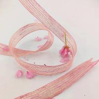 China Jute and Polyester Fish Fillet Glitter Decorative Ribbon for Direct Pink Ribbon Gift Wrap for sale