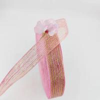 China Jute and Polyester Fish Fillet Glitter Decorative Ribbon for Direct Pink Ribbon Gift Wrap for sale