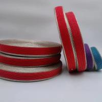 China Colorful Edge Fishing Thread Jute Ribbon Curtain Hook Fabric Ribbon for Bag Belt for sale