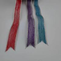 China Colorful Edge Fishing Thread Jute Ribbon Curtain Hook Fabric Ribbon for Bag Belt for sale