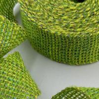 China Plain 4 Cm Christmas Decorative Jute Ribbon 100% Jute Red Orange Silver Colorful for sale