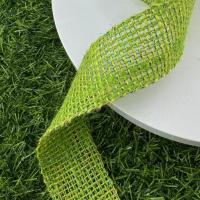 China Plain 4 Cm Christmas Decorative Jute Ribbon 100% Jute Red Orange Silver Colorful for sale