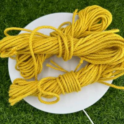 China High Tensile Strength Jute Rope 's Yellow Multi-strand Cords with 30 Years Experience for sale