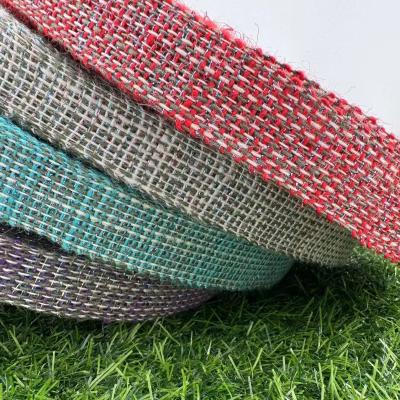 China 4 cm Jute Ribbon Pure Natural Jute Color for Environmentally Friendly Gift Packaging for sale